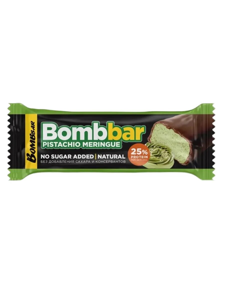 BombBar Батончик фисташковая меренга, 40 г