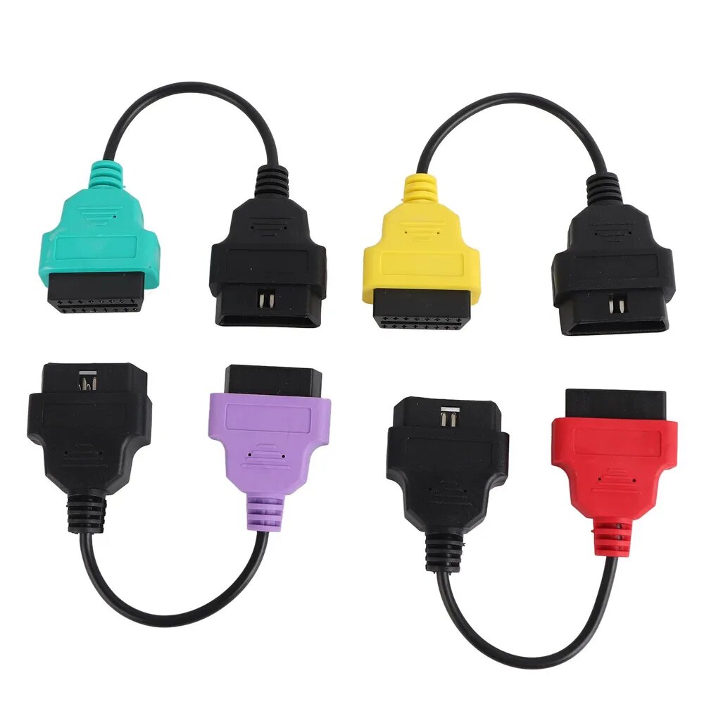 4 кабеля OBD2 для диагностики Fiat ECU