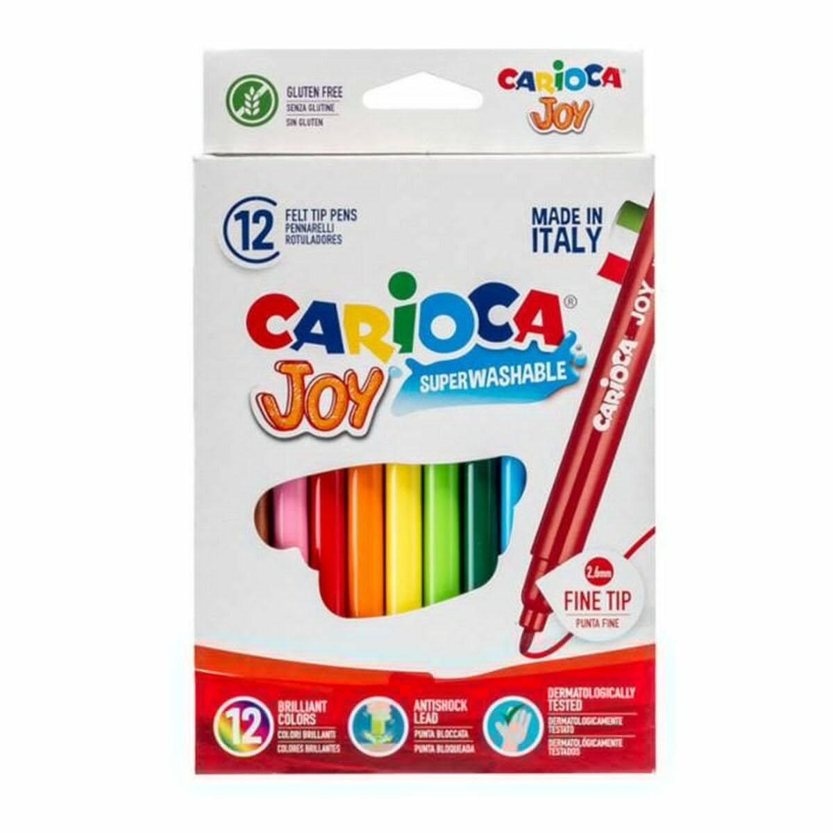 Набор фломастеров 12 цветов Carioca Joy (линия 1-2.6мм, смываемые) картон. уп. (40614), 48 уп.