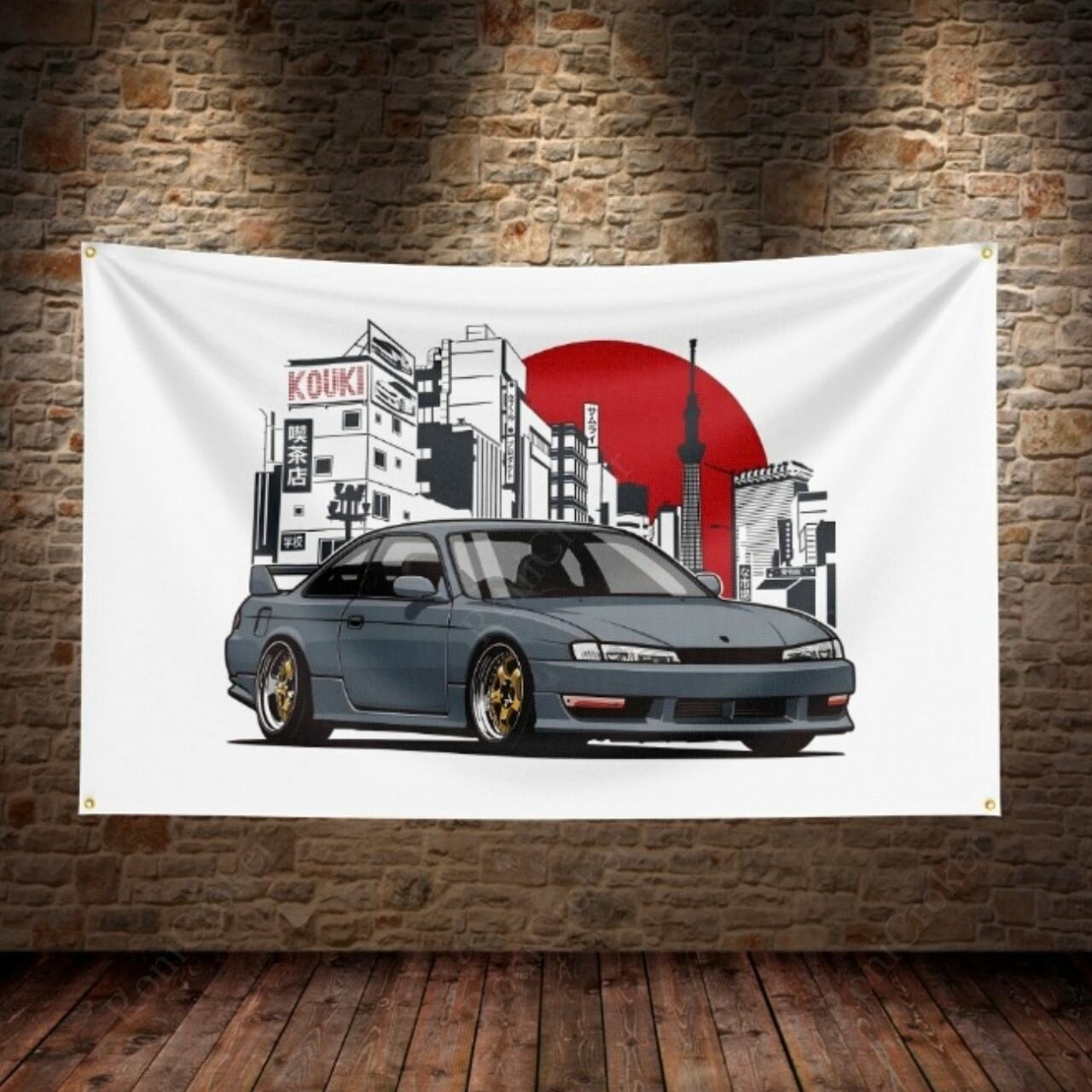 Флаг плакат баннер JDM Nissan Silvia S14 Ниссан Сильвия