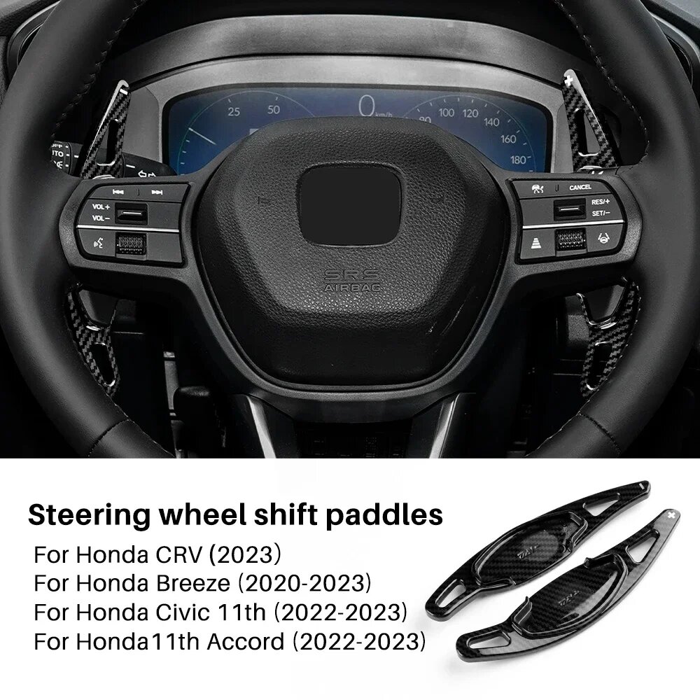 Накладки на подрулевые лепестки из карбона и ABS для Honda Black Carbon Fiber, 11th Accord 22-23