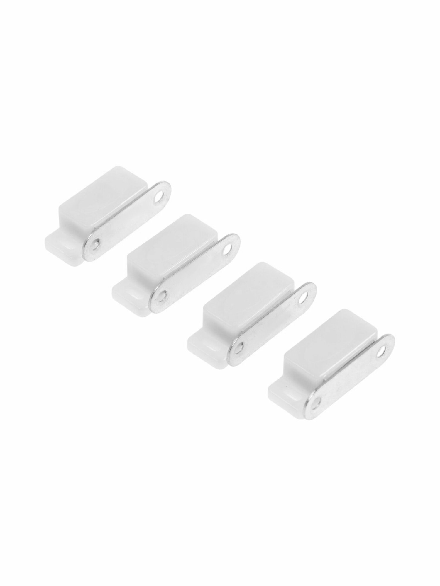 Магнит мебельный M001BR, 41x13 мм, маленький, белый, 4 шт, цвет: белый, 2 шт.