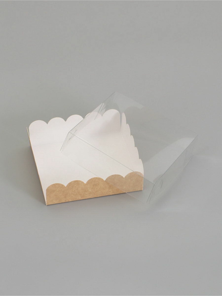 Коробка для печенья, крафт, 10x10x3 см, набор 5 шт, цвет: бежевый, 2 шт.