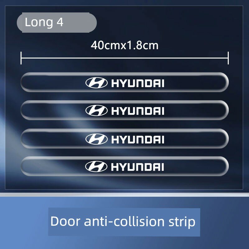 Комплект длинных противотолчковых полосок для бампера двери Hyundai Creta, 4 шт, прочная клейкая основа, защита от
