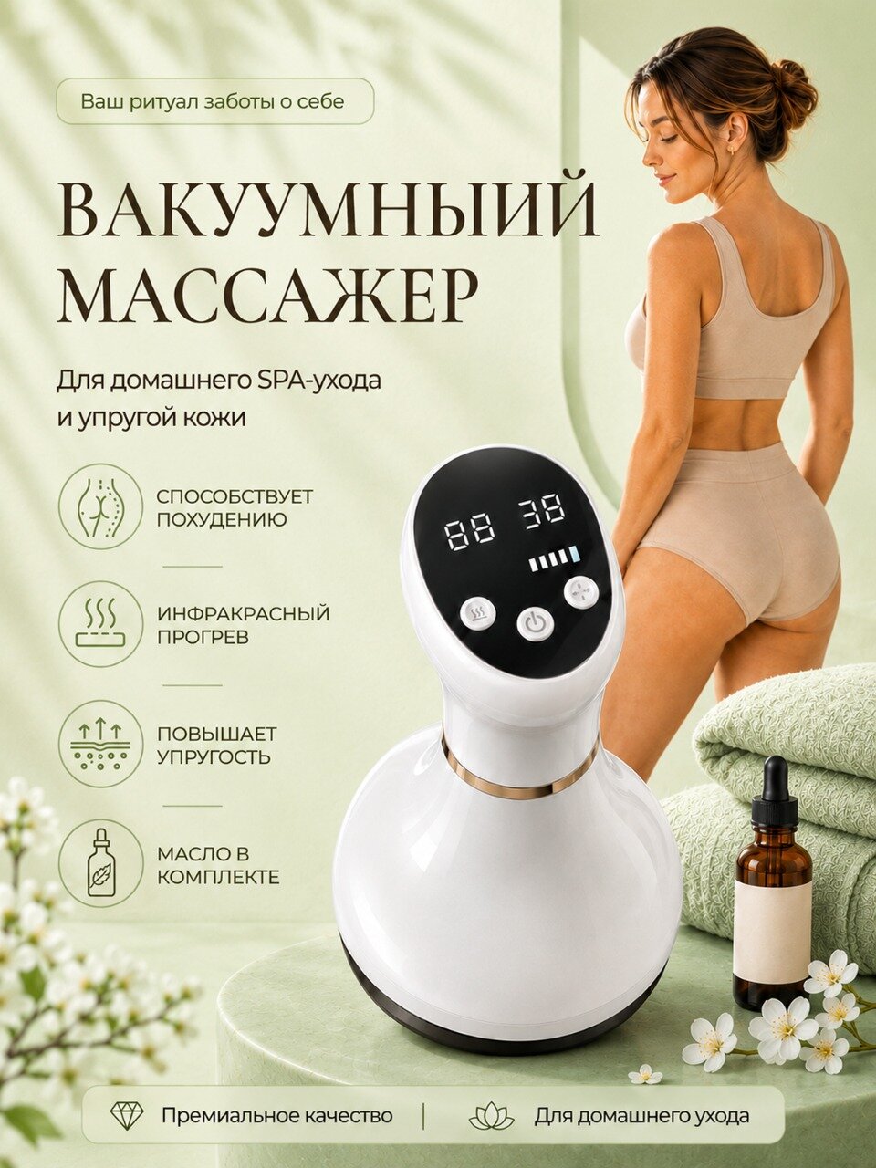 Массажер для похудения, против целлюлита, вакуумный массажер
