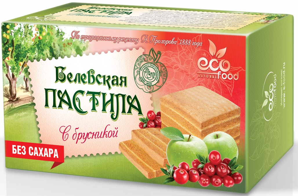 Пастила EcoFood Белевская без сахара в ассортименте, 100г