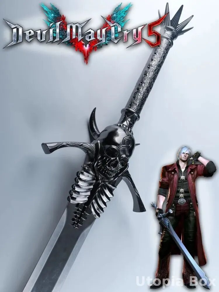 Сувенирный меч Данте Мятежник DMC 5 Металлический меч для косплея из игры Devil May Cry