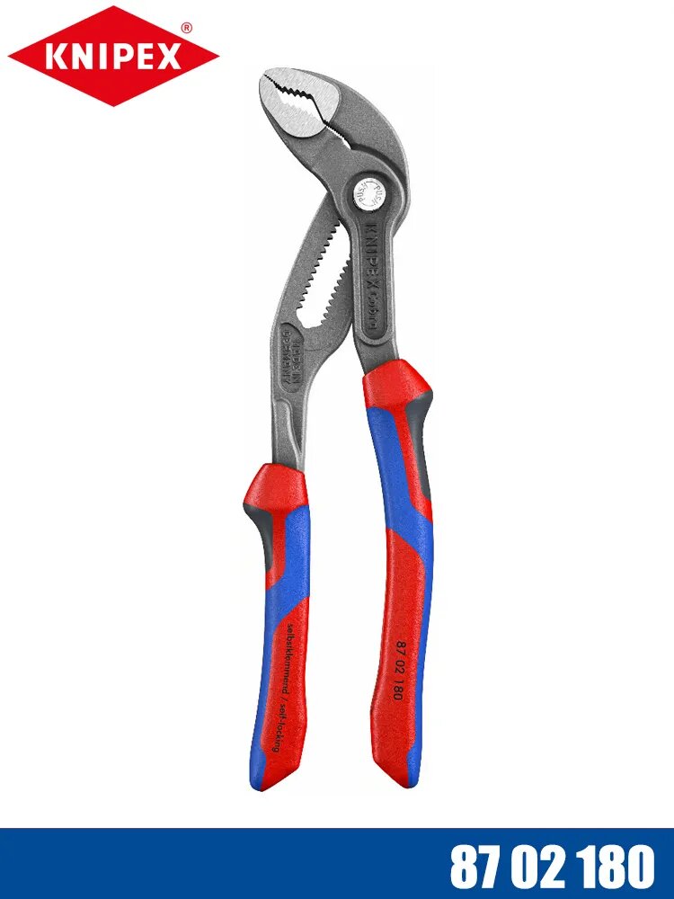 KNIPEX 87 02 180 Cobra Высокотехнологичные клещи для сантехнических работ Защита от защемления