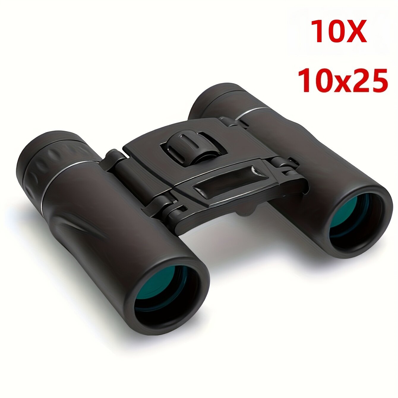 Бинокль 10x25 HD компактный складной карманный портативный для охоты, туризма и наблюдения за птицами, черный