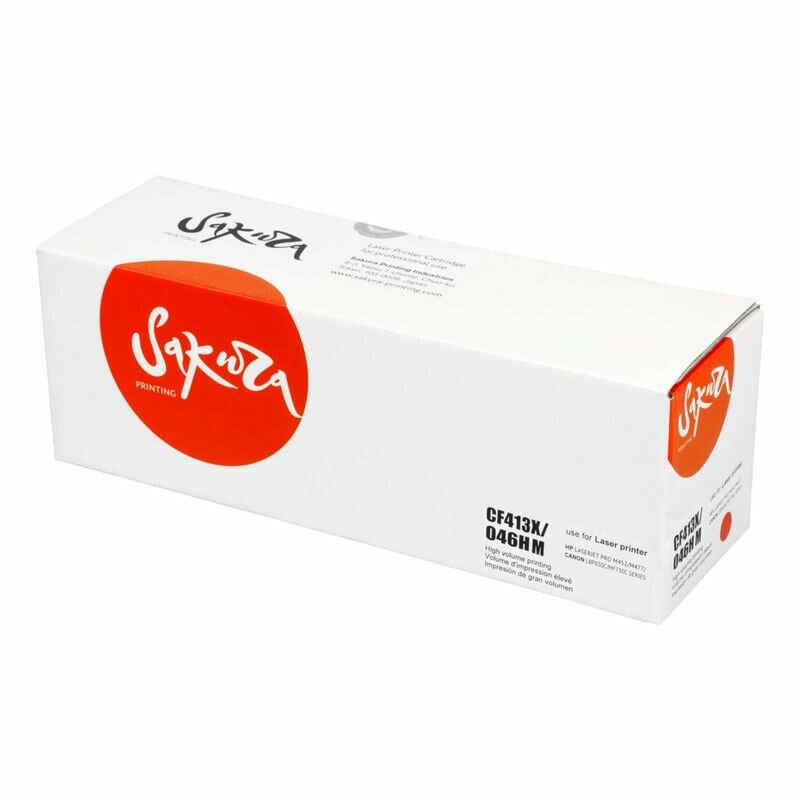 Картридж CF413X/046HM для HP LaserJet M377dw, M477fdn, M477fnw, M452nw 5000 стр. Sakura пурпурный