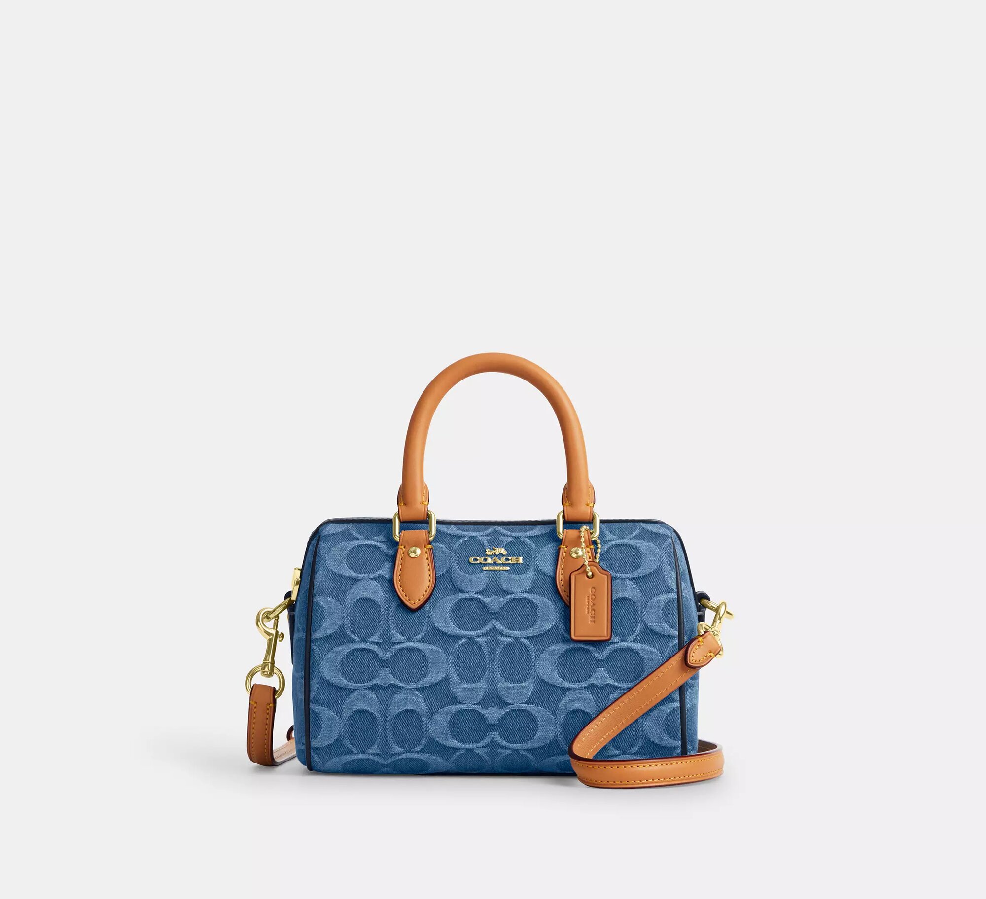 Сумка бочонок Mini Rowan Crossbody Bag In Signature Denim