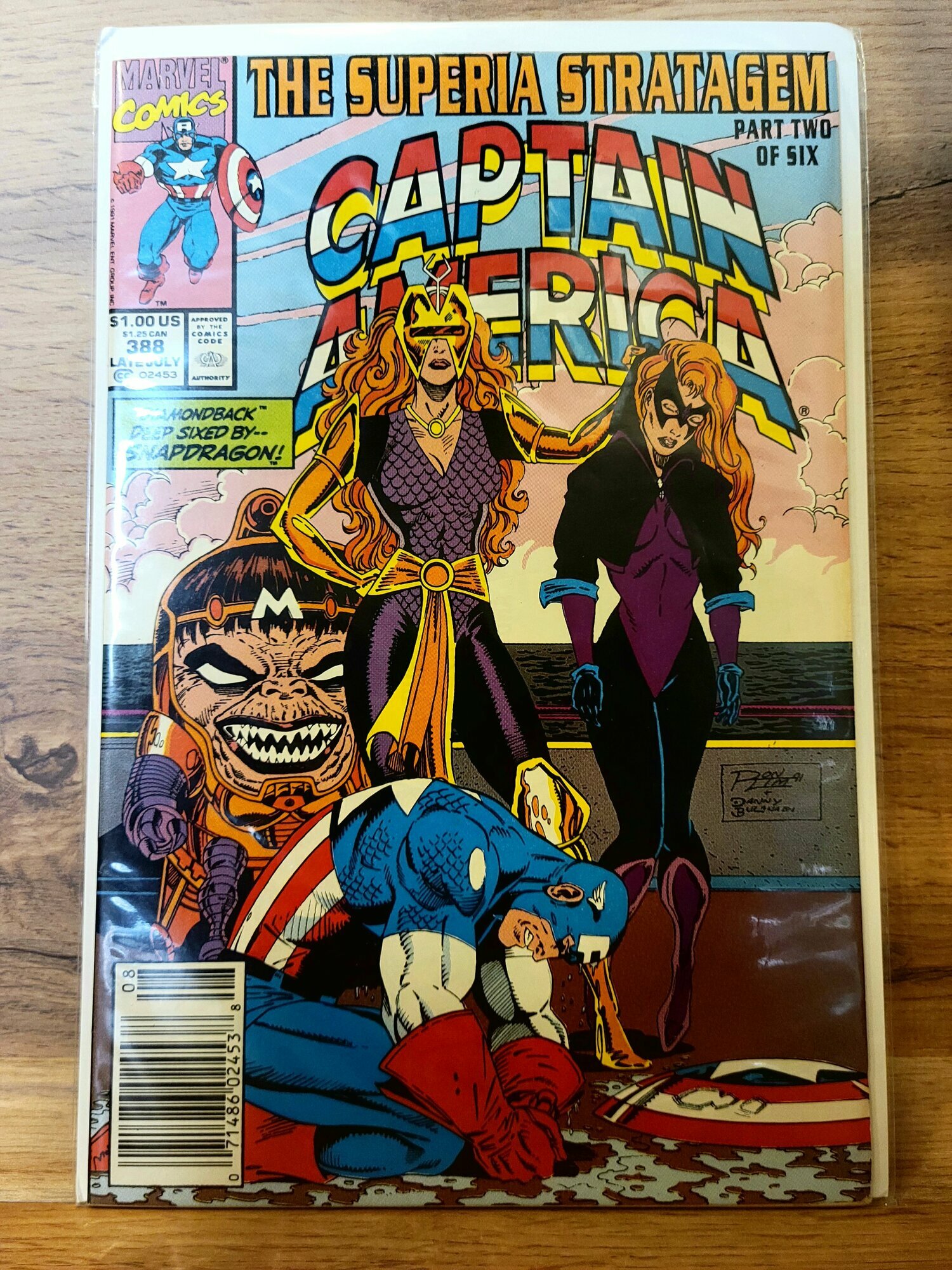 Ретро Комикс Captain America #388. 1991 Год. Оригинал!