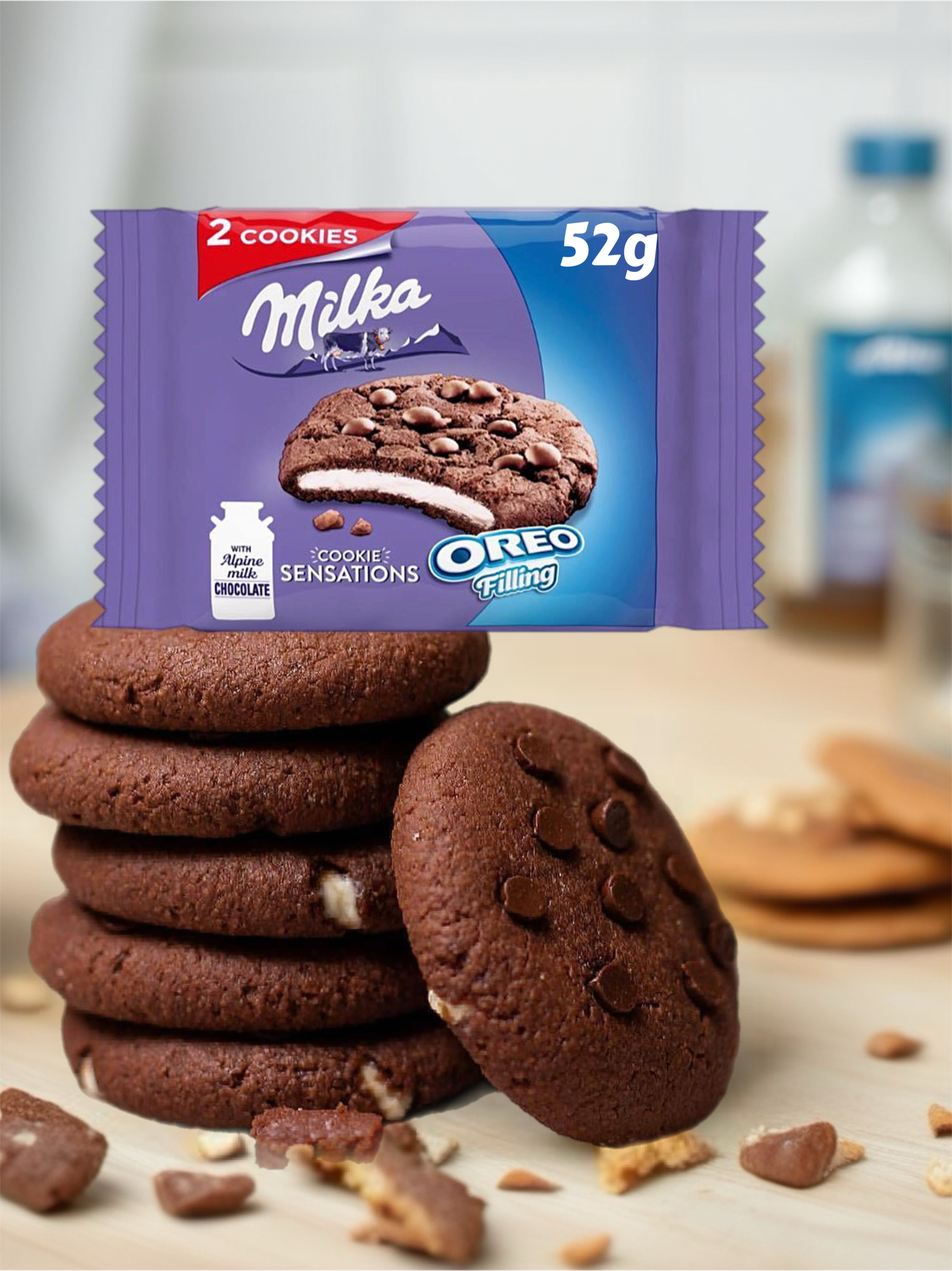 Печенье Milka Sensations Cookie Oreo с вкусом орео, 52г (Германия)