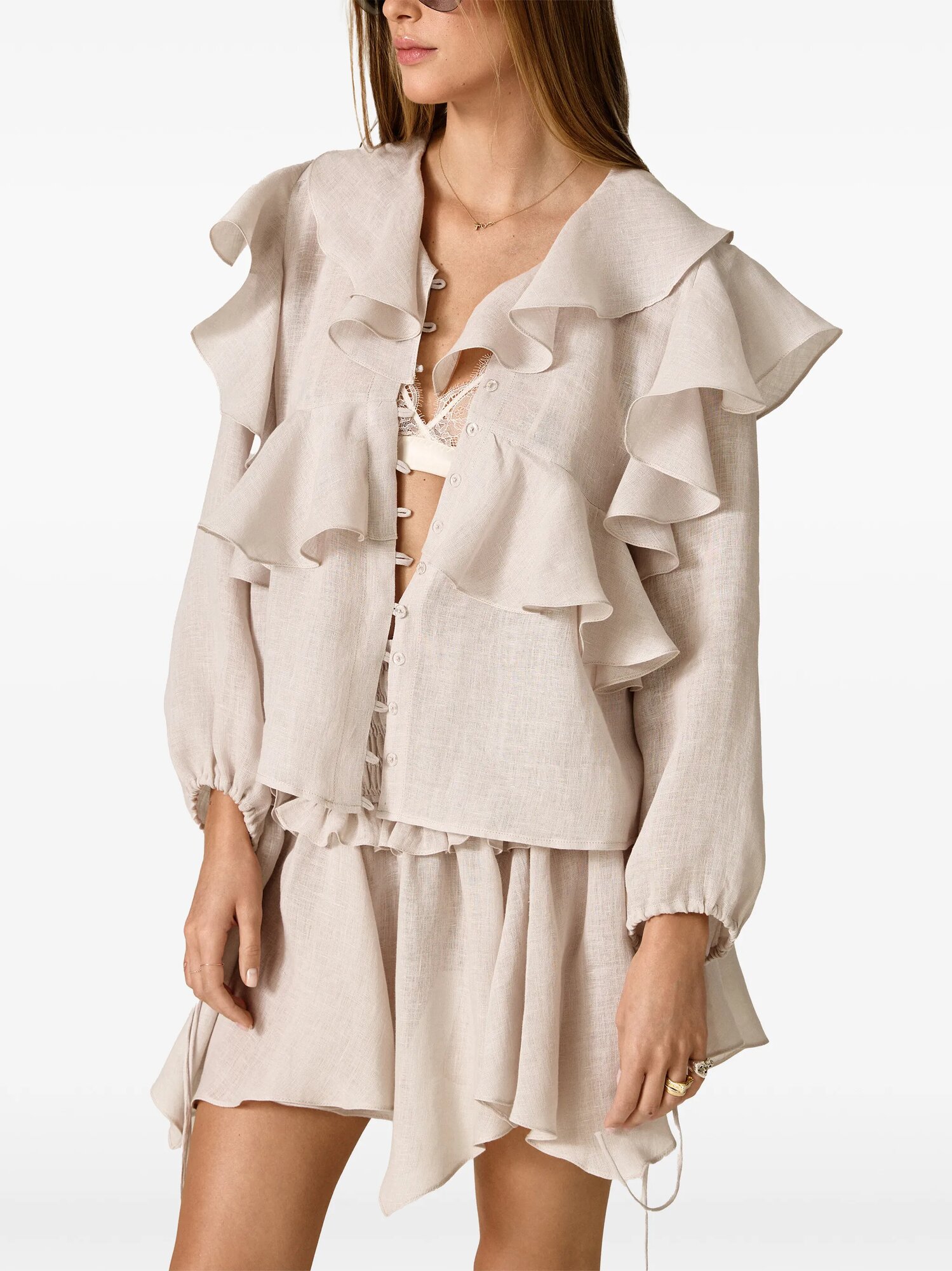 Юбка Ruffled smocked mini skirt