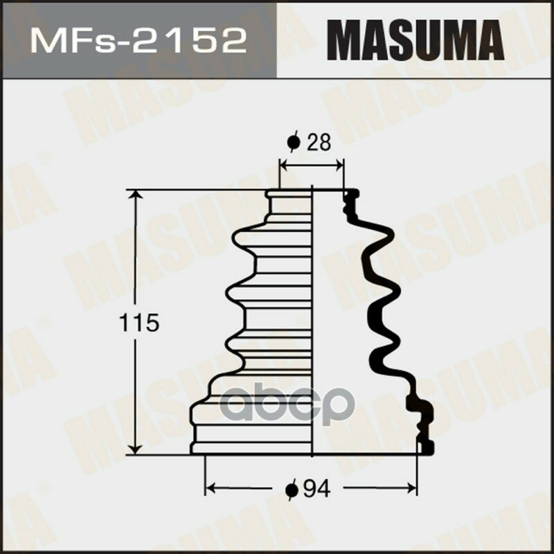 Пыльник шруса пер. внутр. силикон TOYOTA Chaser/ Cresta/ Mark II 88-92 Masuma арт. MFs-2152