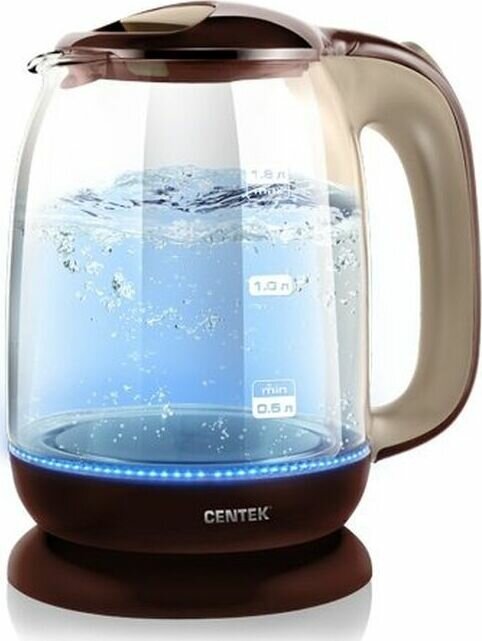 Чайник CENTEK CT-0034 Coffee Vancouver (1.8л, стекло, LED-подсветка)