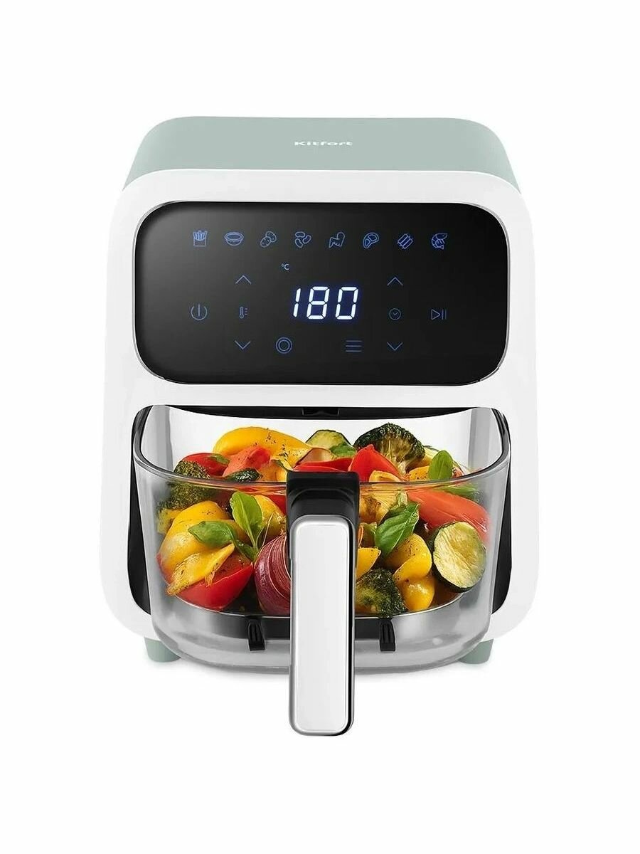 Аэрогриль Kitfort КТ-8147 4л 1800Вт серый/белый AirGril Kitfort КТ-8147 4L 1800W grey/white