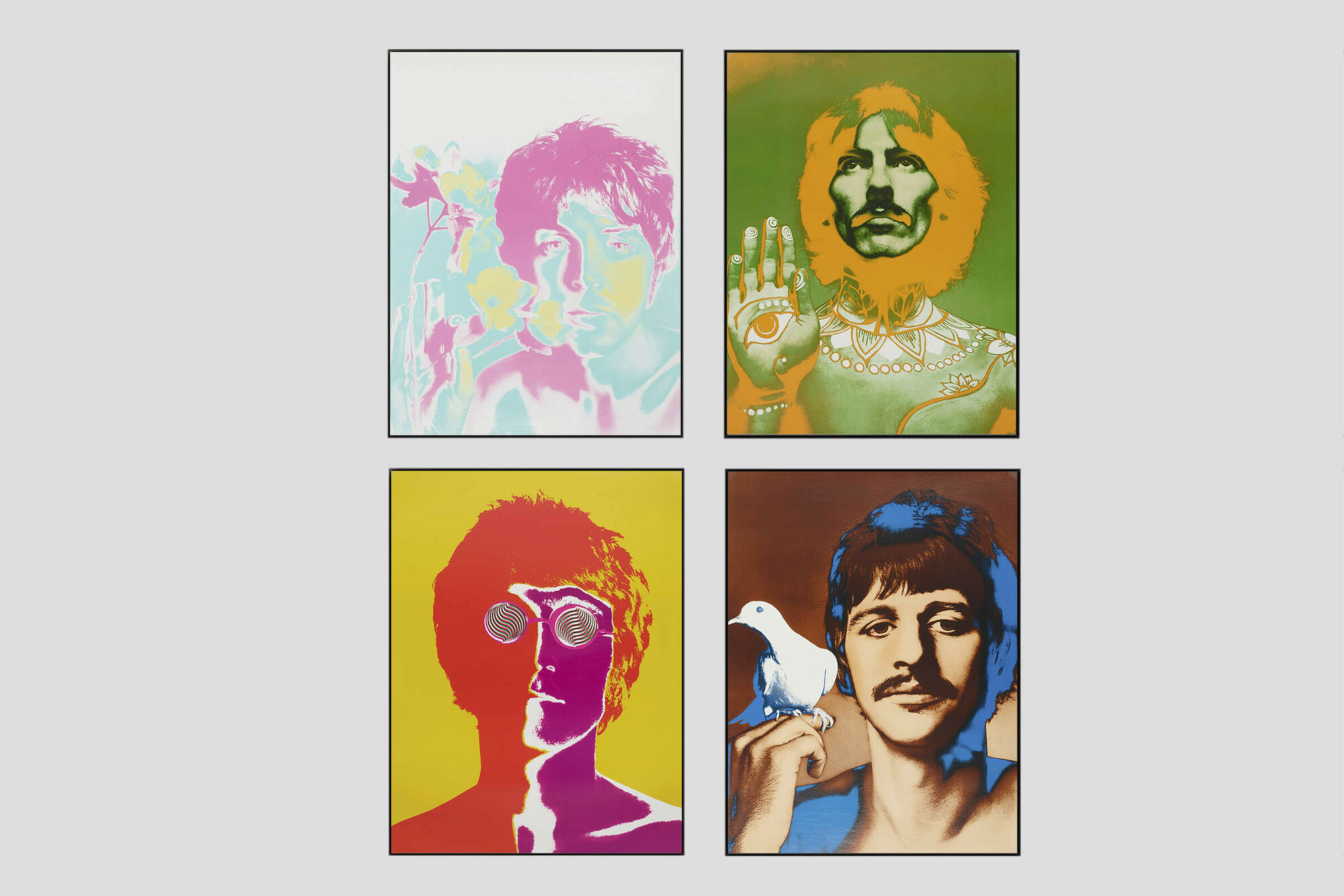 Ретро постеры The Beatles 4 шт размер А4 / Битлз Ливерпульская четверка
