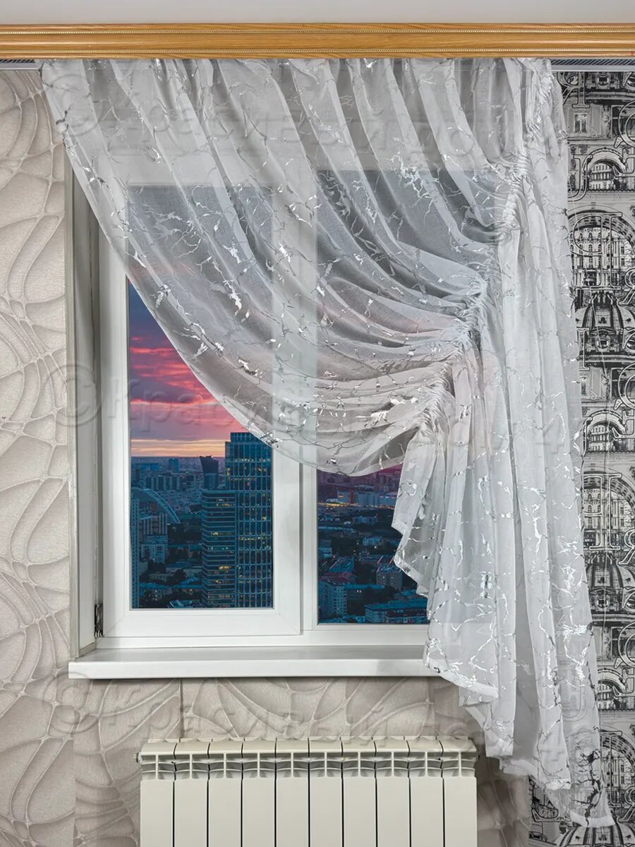 Тюль лён батист арка короткий (R) правый