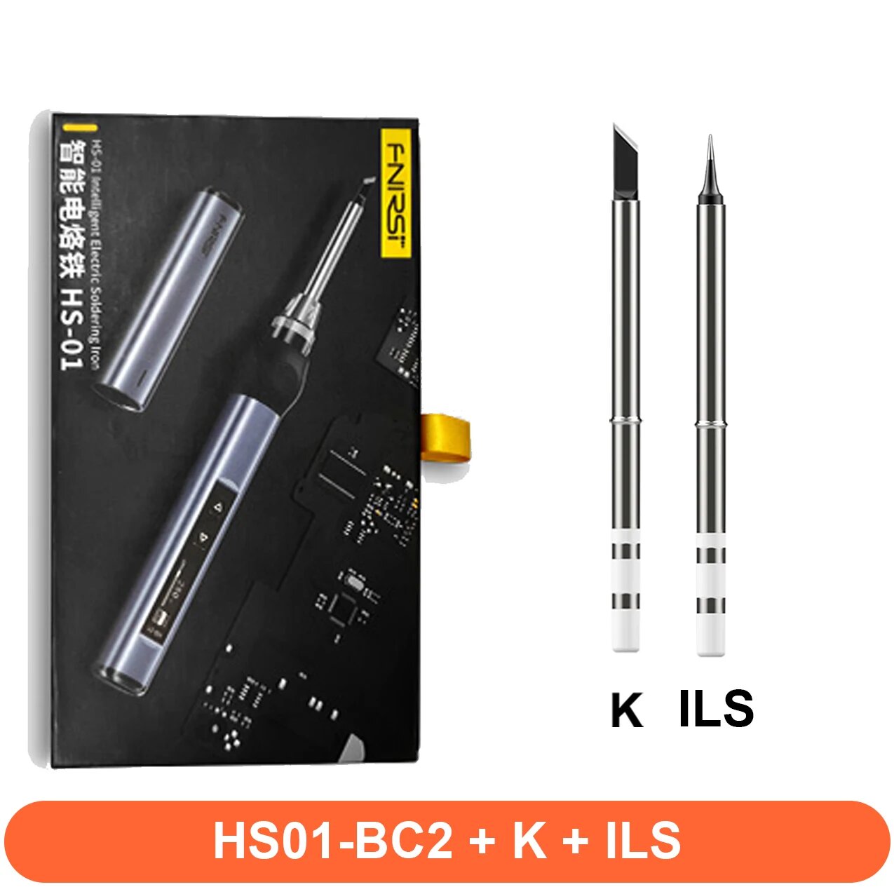 Паяльник FNIRSI HS01 Blue, 65 Вт, HS01 и K наконечник