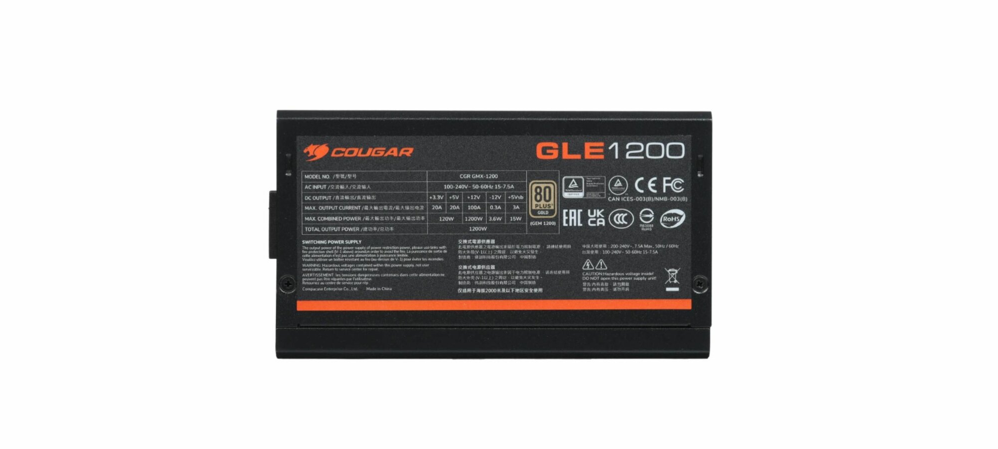 Блок питания Cougar GLE 1200 CGR GMX-1200 черный