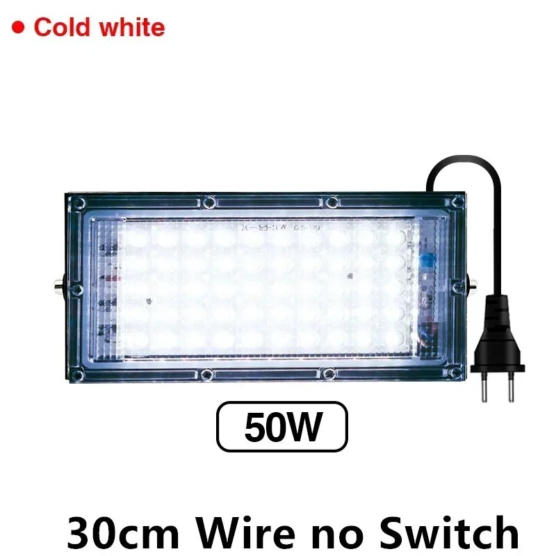 LED Фитолампа Grow Light 220В 50Вт/100Вт Голубой, 50W EU Plug CW