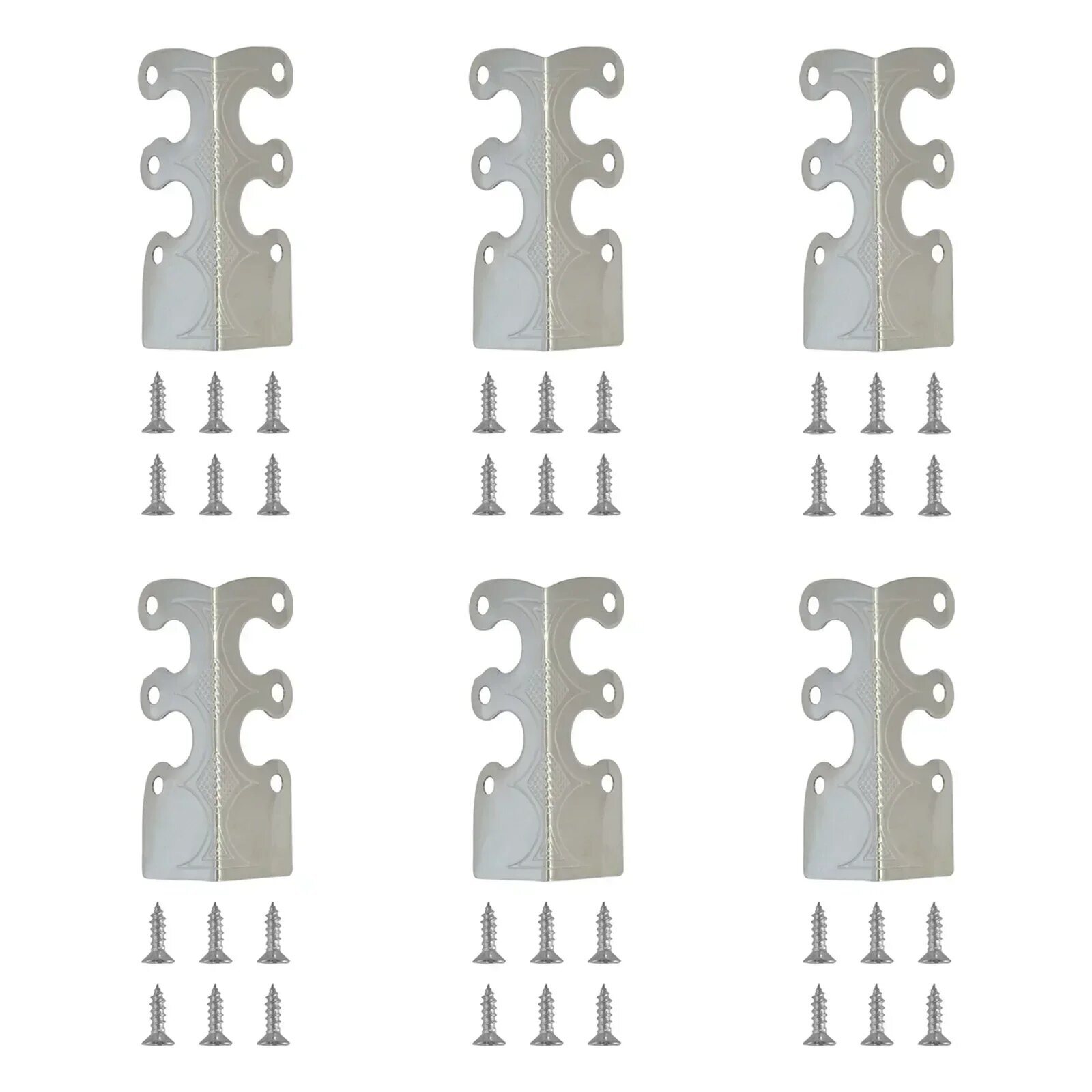 Винтажные угловые протекторы для плинтуса из латуни Серый, Silver 6pcs