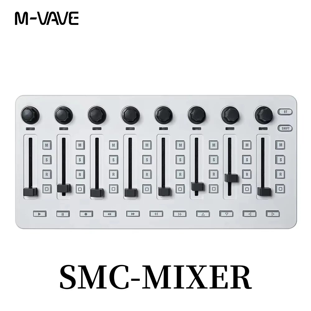 M-VAVE SMC-PAD Беспроводной MIDI-контроллер Белый, SMK-Mixer