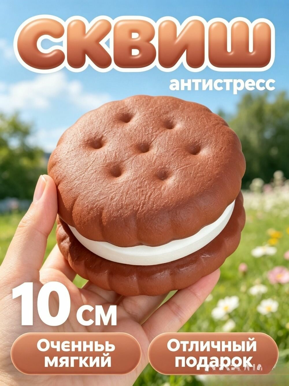 Таба сквиш печенька антистресс для рук мялка антистресс печенье игрушка для рук