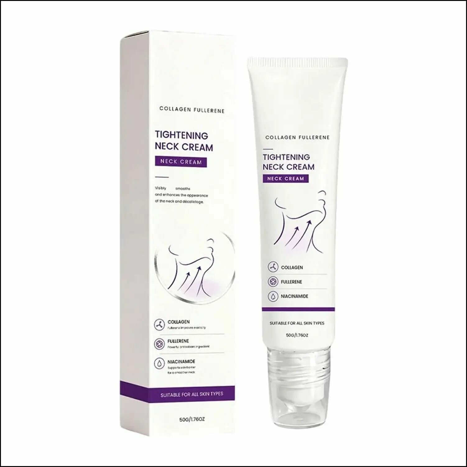 Collagen Fullerene Восстанавливающий крем для шеи и зоны декольте с коллагеном, 50 г