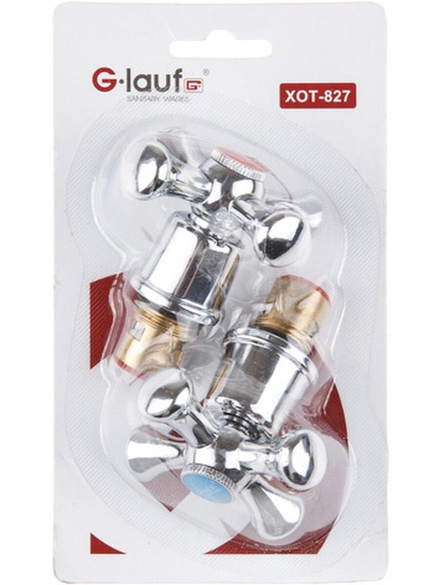 Комплект кран-букс с маховиком "G.lauf" XOT-827, серебристый, латунь