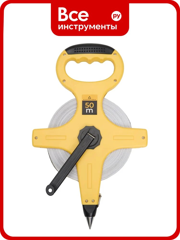 Рулетка геодезическая ALUKOMTOOLS 50 м, лента армированная стекловолокном, ABS пластик АТ-РГ513