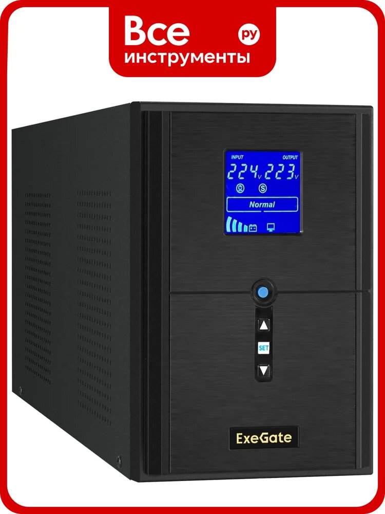 ИБП ExeGate инвертор, синус, для котла SineTower SN-2000. LCD. AVR.3SH.1C13. RJ. USB 2000VA 1600W, чистая синусоида, LCD дисплей, AVR, 3*Schuko+1*C13, RJ45 11, USB, 295983