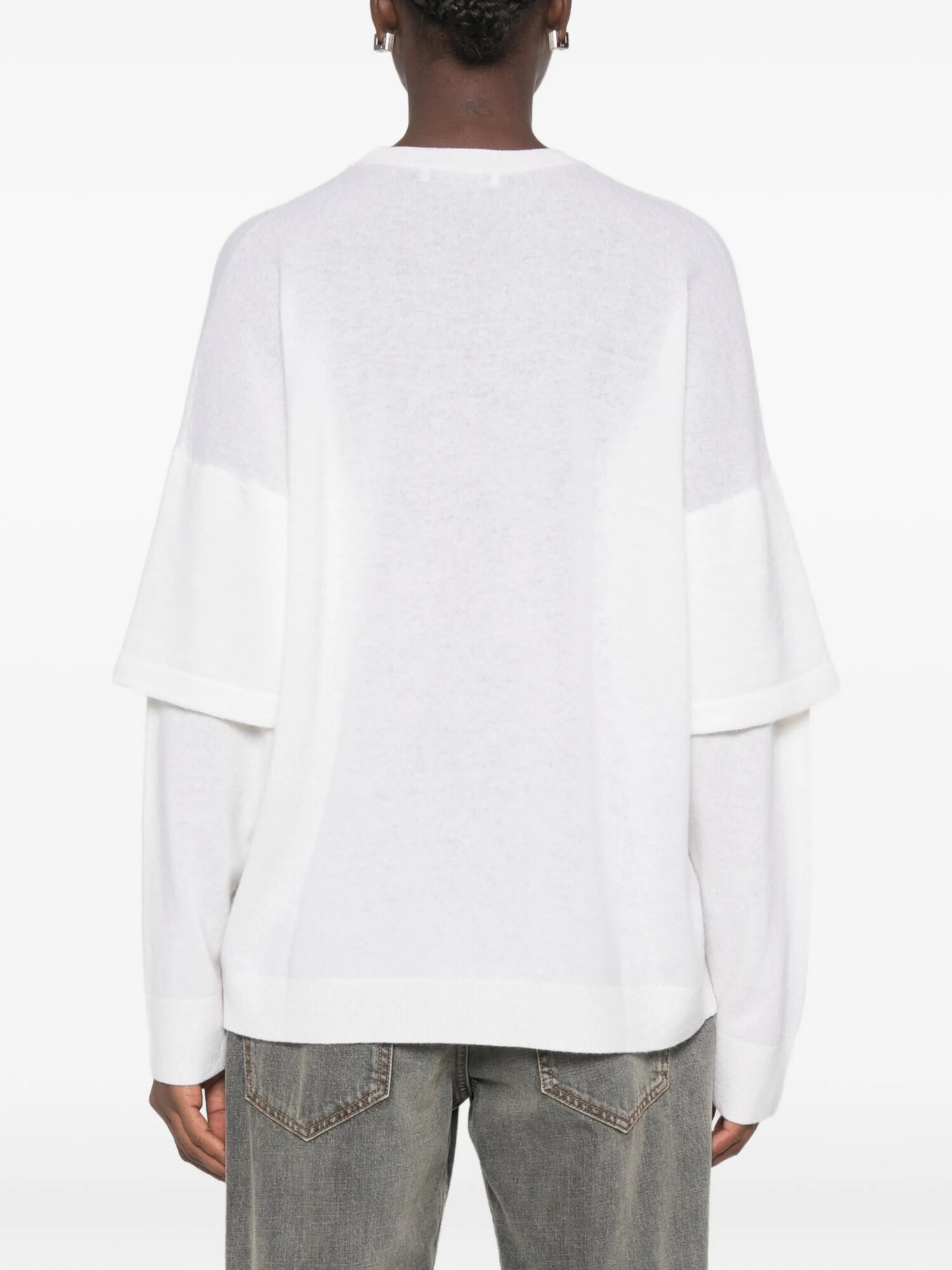 Свитер DARKPARK Layered-sleeves sweater, размер 42, , бежевый/белый — фото 1