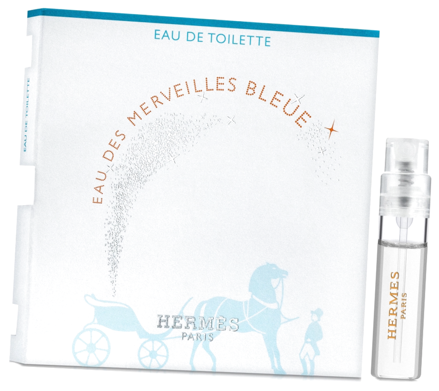 Унисекс пробник Hermes Eau Des Merveilles Bleue 2 мл / Гермес О Де Мервейлс Блу - голубой Eau