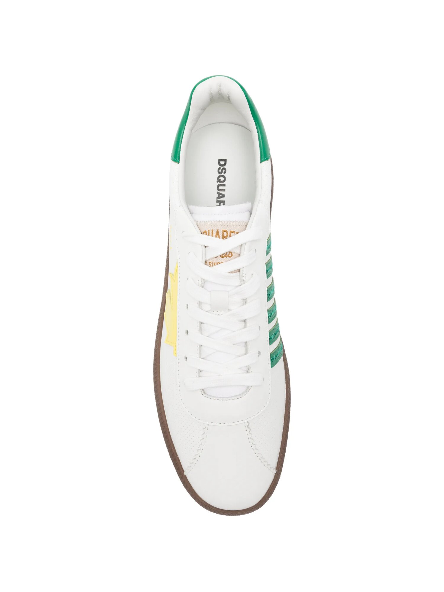 Кроссовки DSQUARED2 Rebels striped sneakers, размер 41, бежевый/белый — фото 1