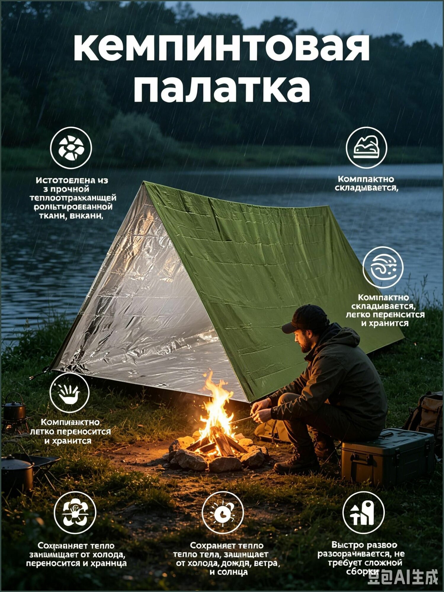 Палатка для рыбалки 2-местная для двоих рыболовная