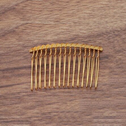 Металлические гребни для волос MINGXUAN, 10 шт, 12/15/20 зубьев Gold Color 15T