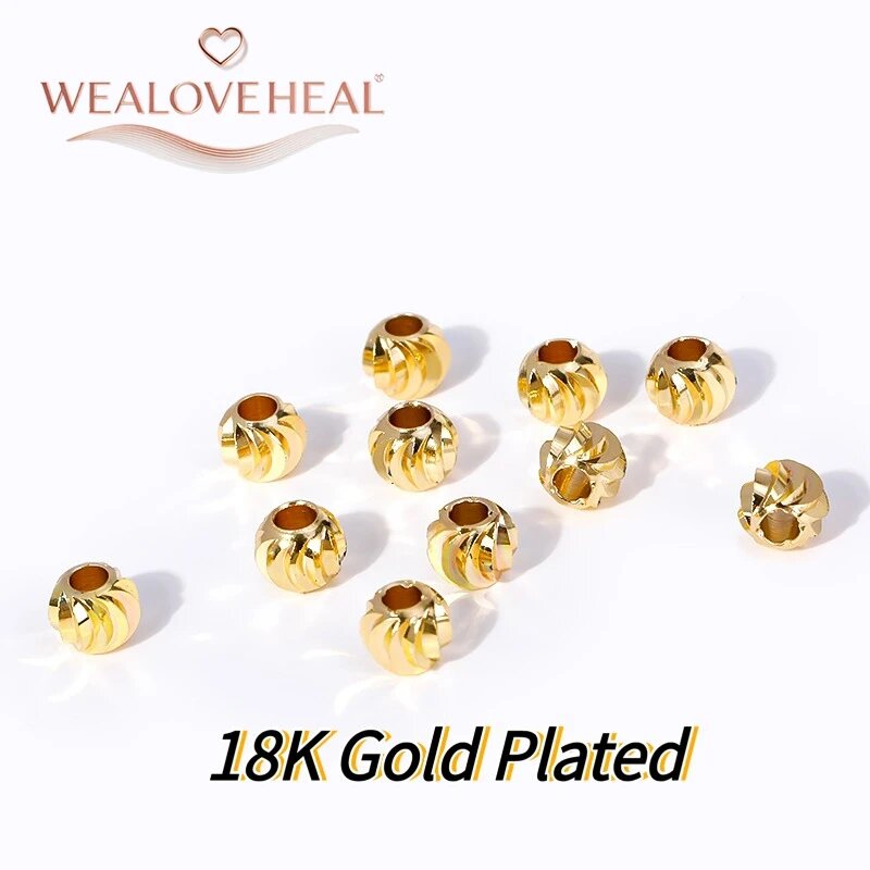 Разделители для бусин WEALOVEHEAL, 18K Gold Plated, 2.5 мм