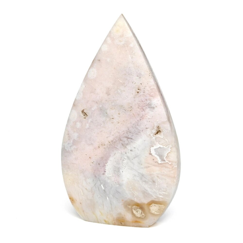 Кристалл Свеча из агата розового с жеодой 67*18*118мм, 225г