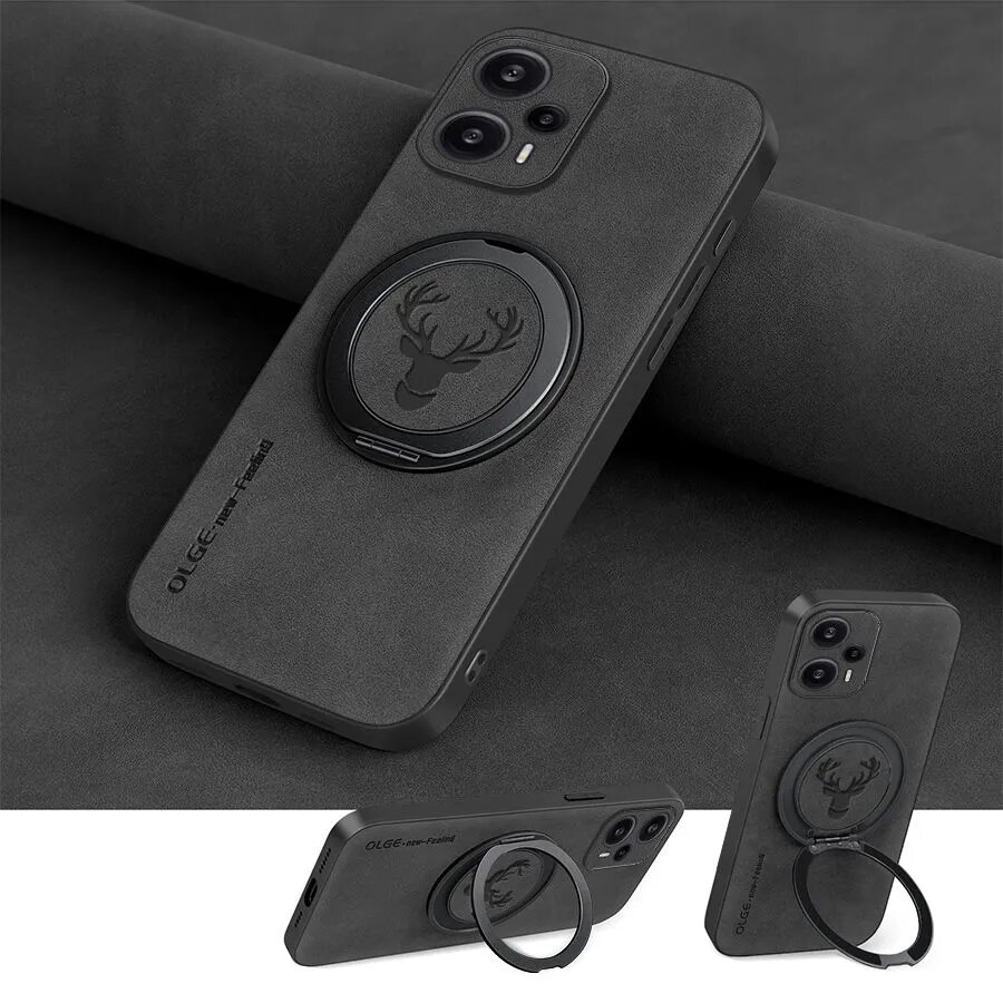 360 вращающаяся магнитная подставка, чехол для Сяоми poco F5 (Сяоми poco F5) из премиальной кожи, полная совместимость с автомобильными держателями
