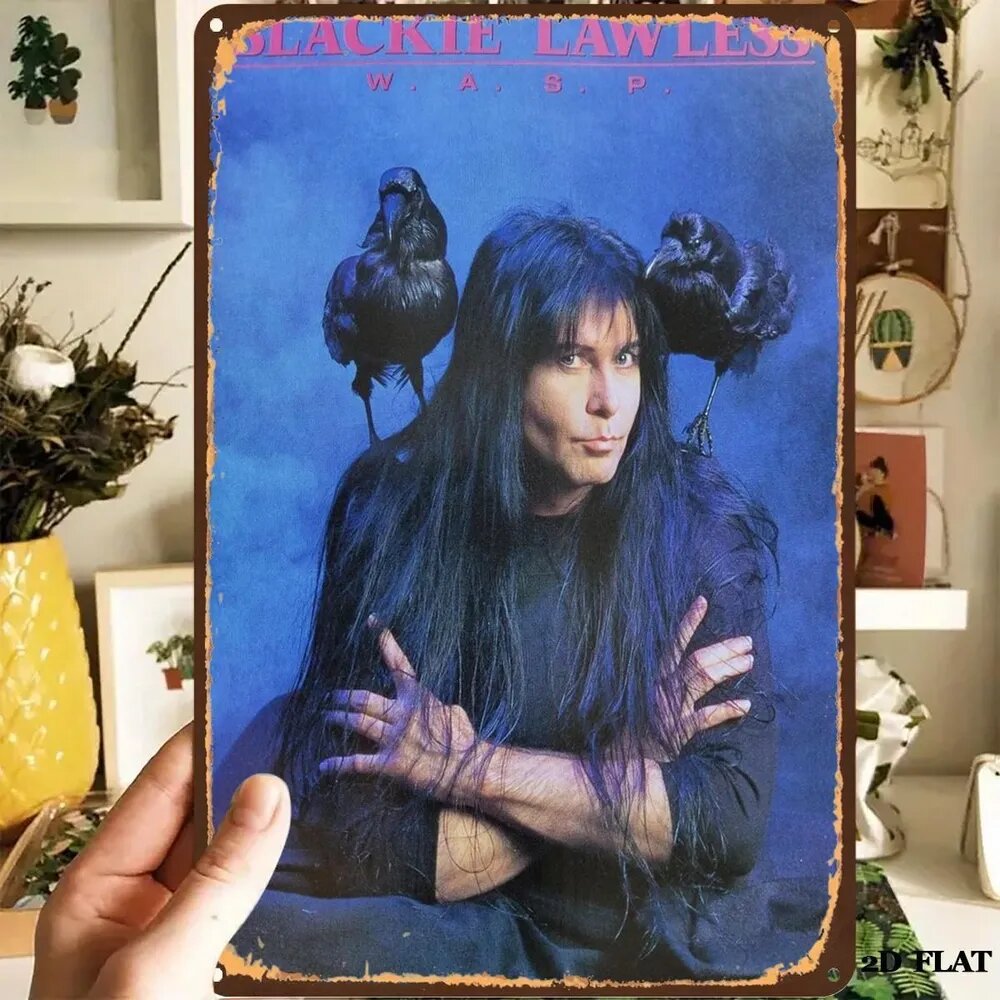 Винтажная металлическая табличка20 30 см W.A.S.P. Blackie Lawless Блэки Лоулесс рок-музыка хеви-метал