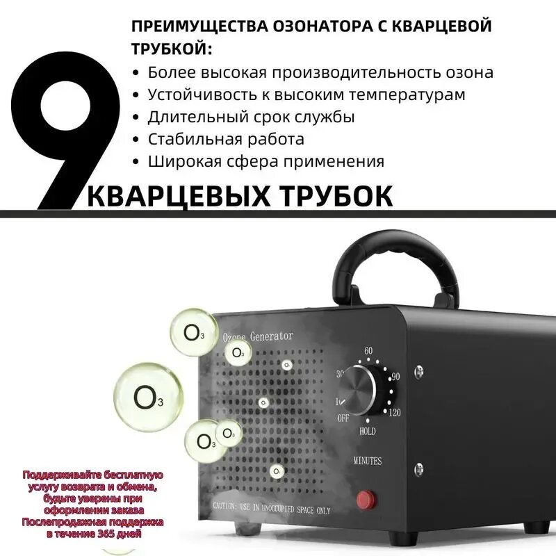 Озонатор: мощность 120.1 Вт, площадь до 250 кв. м, производительность 60 м3/час — фото 1