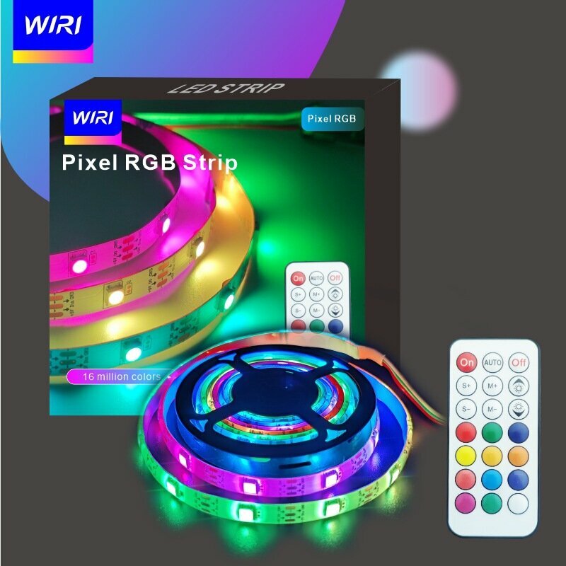 30-LED RGB цветная изменяющаяся гибкая лента с USB-контроллером, комплект 5M, незащищенная плата, регулируемая яркость