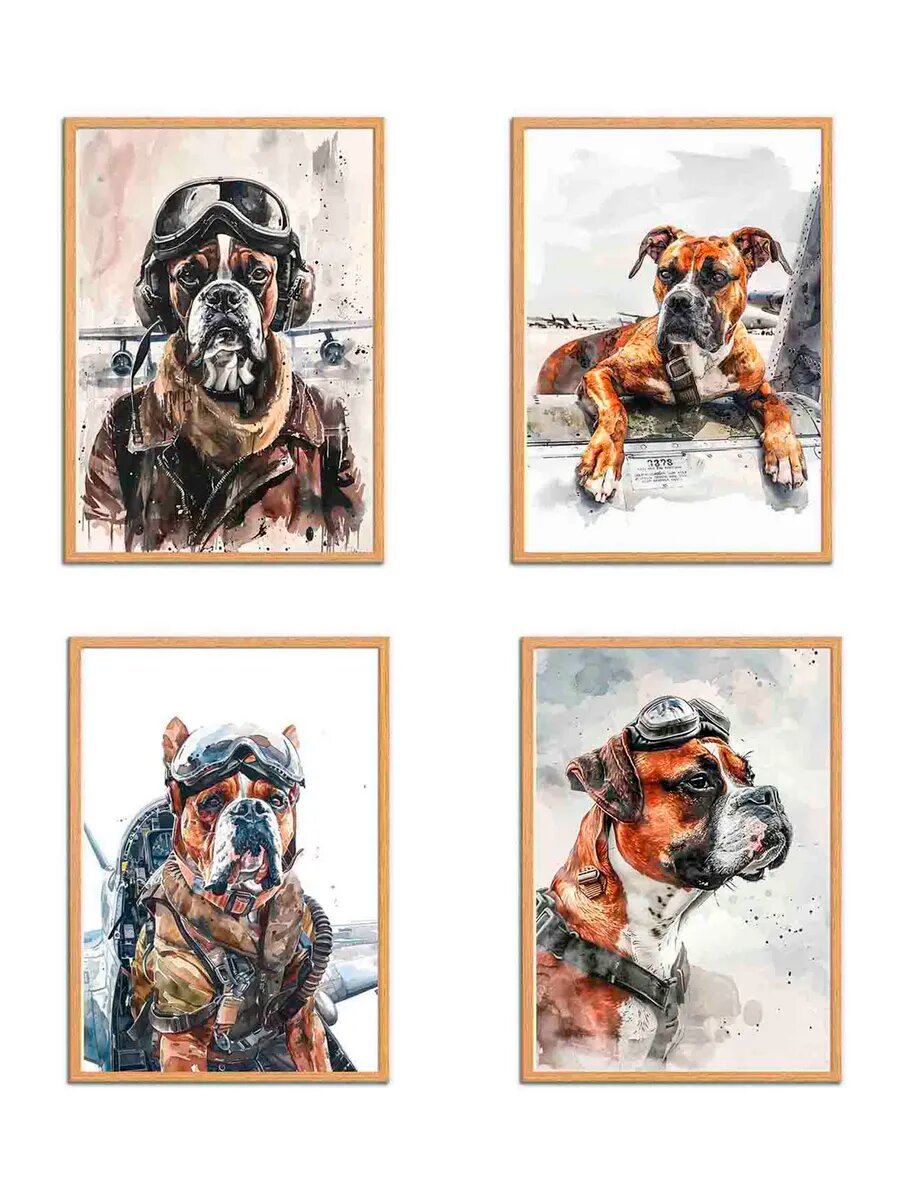 Боксер Пилот, 4 Плаката, 30x21см