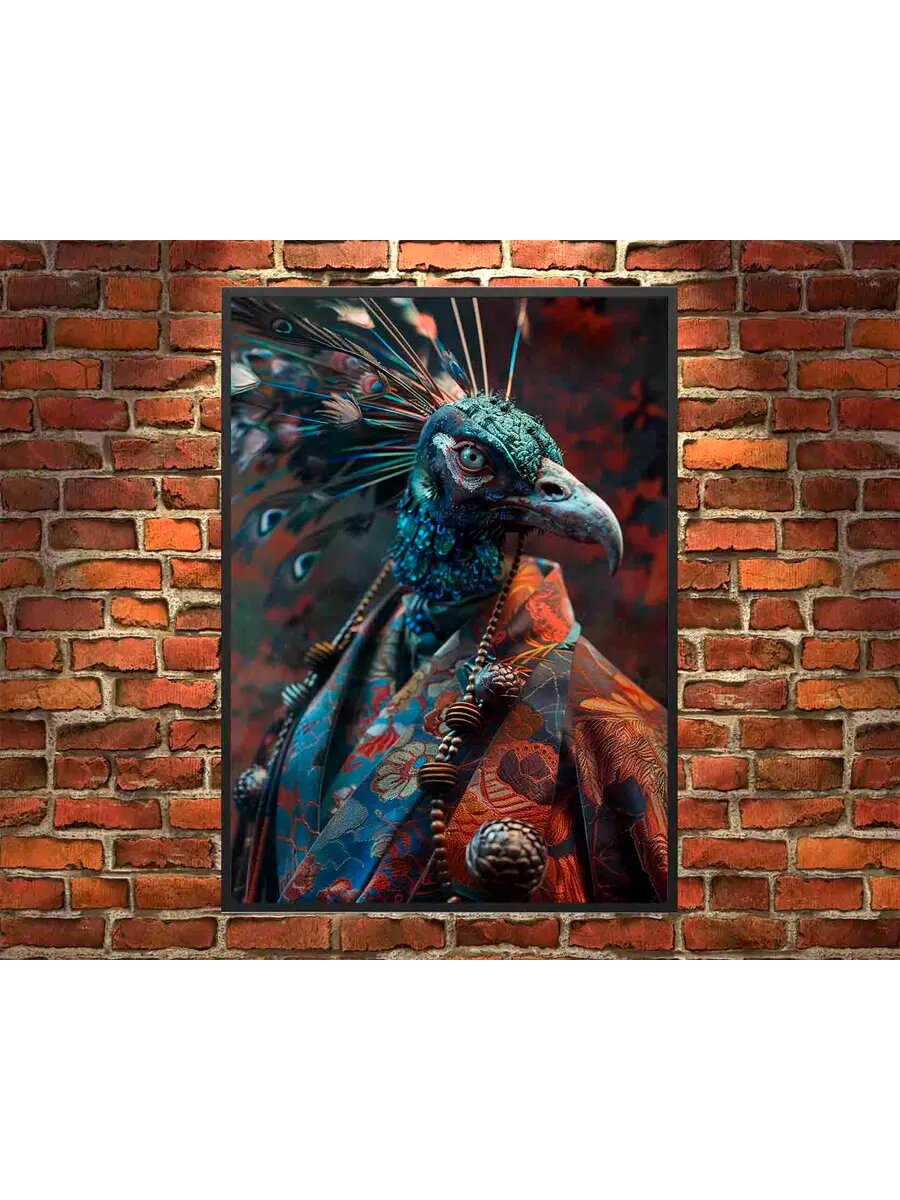 Павлин-птица-самурай 3, Плакат 30x42см