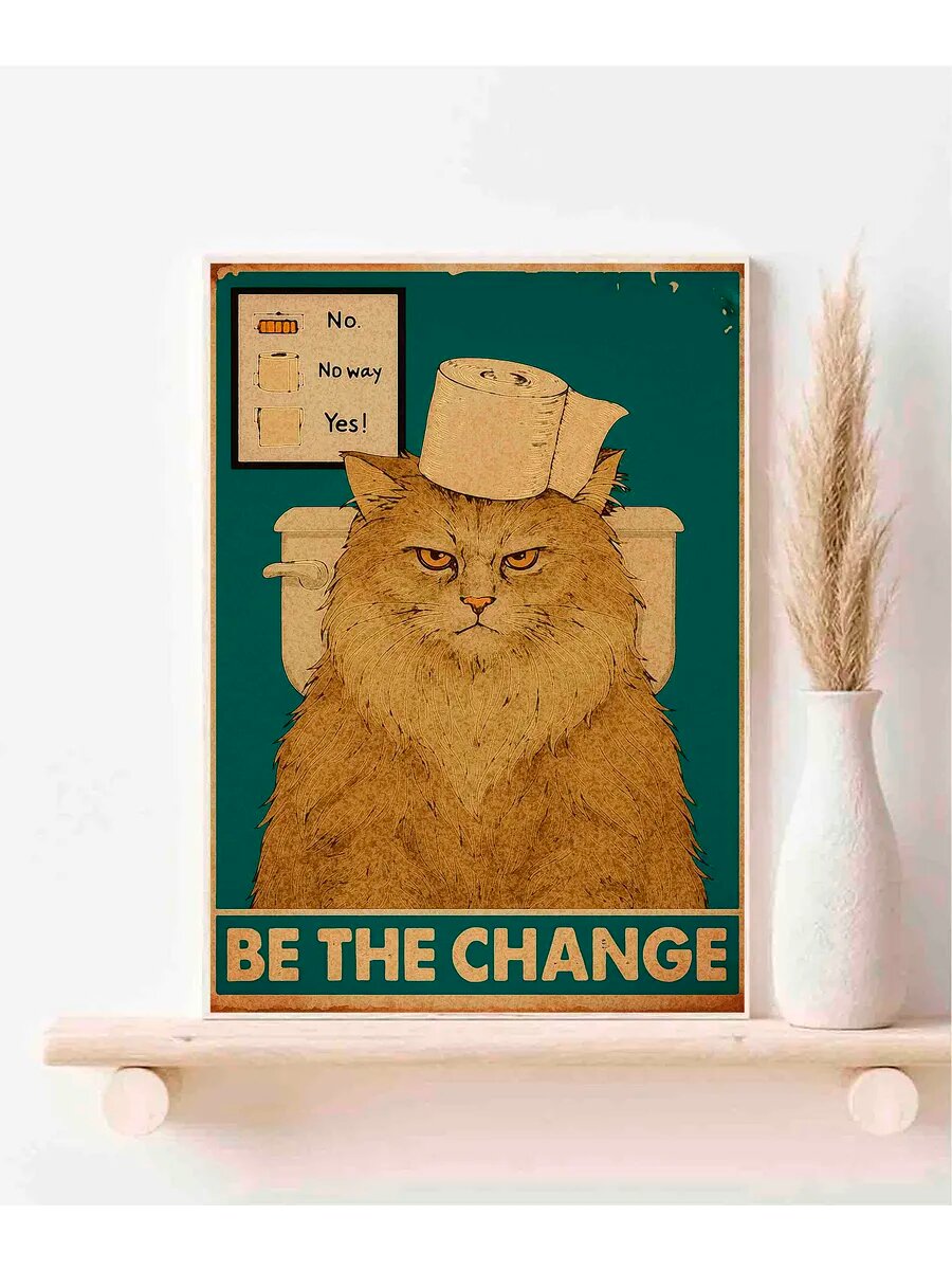 Сибирская кошка, Be The Change, Плакат 30x42см