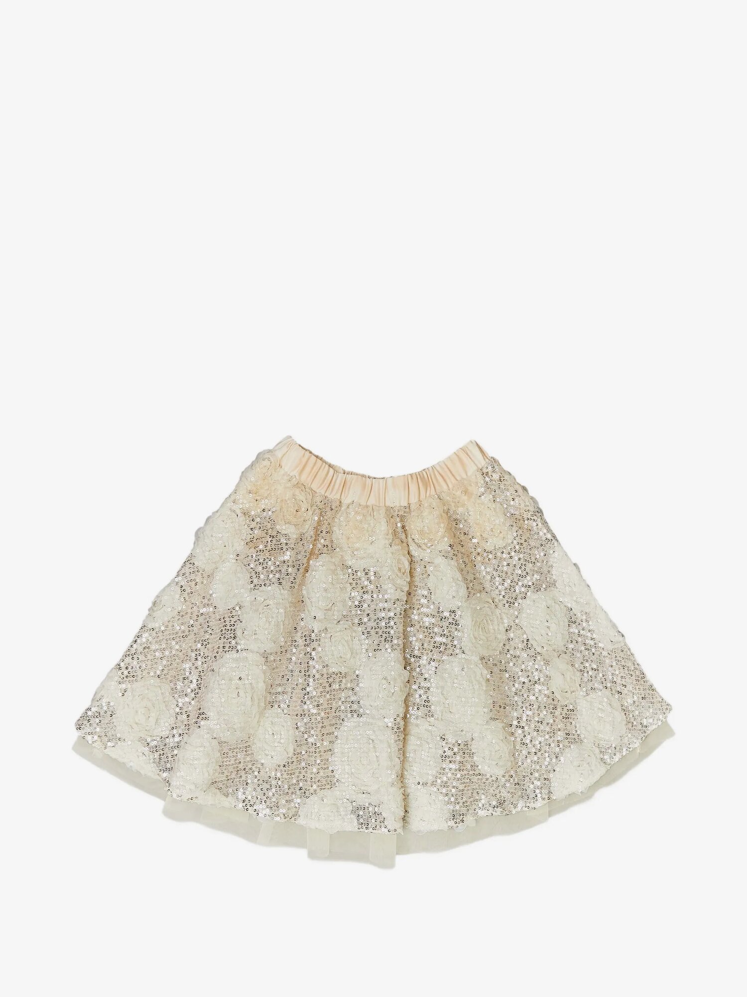 Юбка Sequin-embellished floral-appliqué skirt