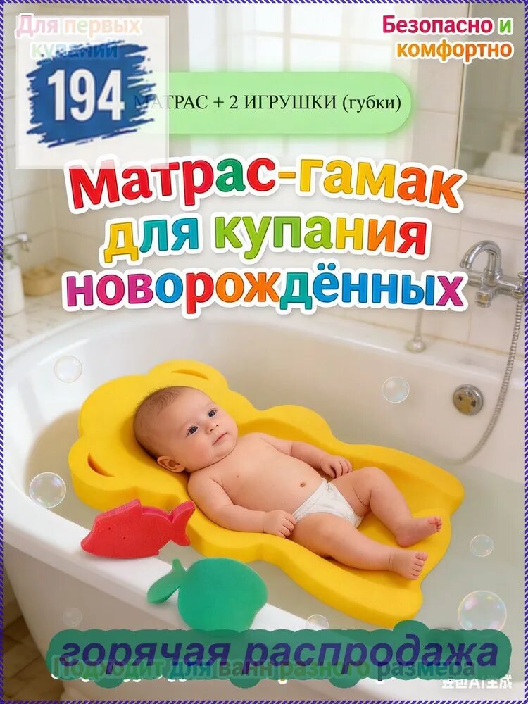 Горка матрасик для купания новорожденного, горка для купания