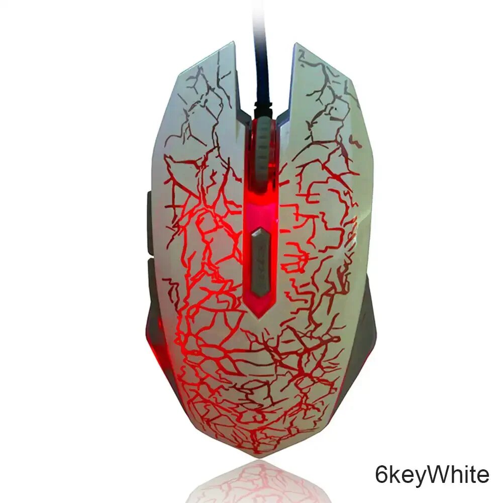 BuyinCoins проводная игровая мышь 2400 DPI Красный, 6 key-White
